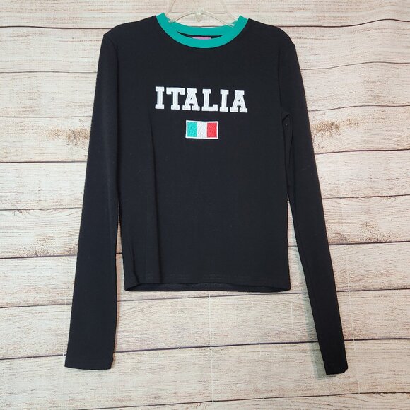 Edikted | Tops | Edikted Long Sleeve Tshirt Embroidered Logo Patch ...